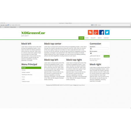 Theme XDgreenCor for Xoops